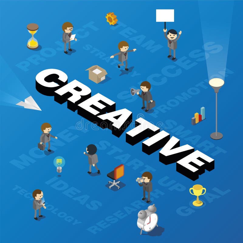 Word Creative with People and Tags Stock Vector - Illustration of ...