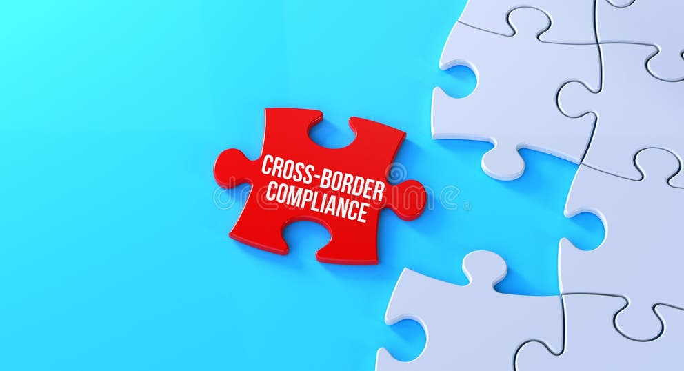 The Word Cross-Border Compliance on a Missing Puzzle Piece Stock ...