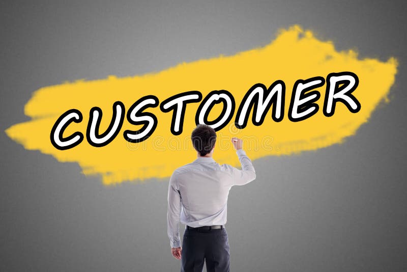 Word Customer Written on a Wall Stock Photo - Image of satisfaction ...