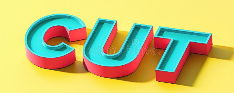 Word Cut Bold 3d Letters Yellow Background Stock Photos - Free ...
