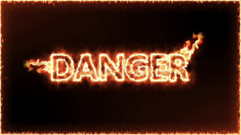 Danger - Fire - Text in Video Effect - 4k Stock Video - Video of ...