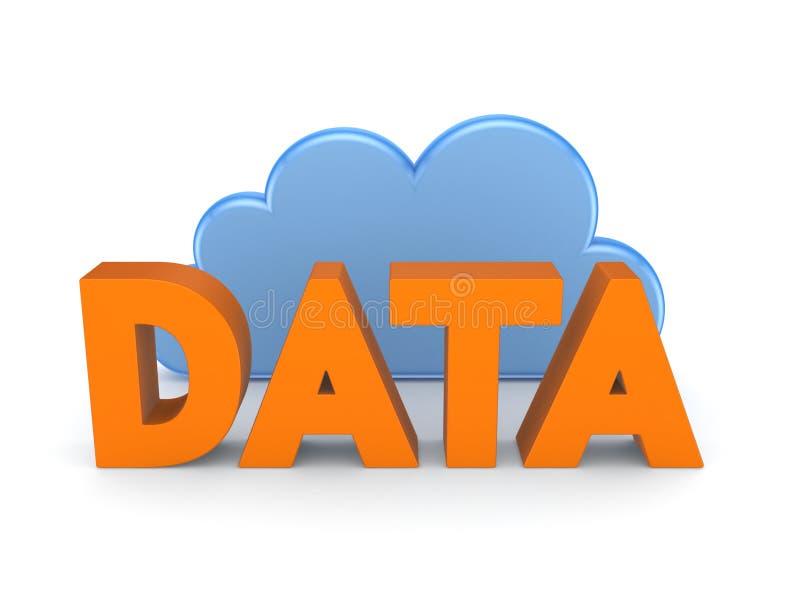 Word DATA in the Clouds, Green Sky Colors Stock Illustration ...