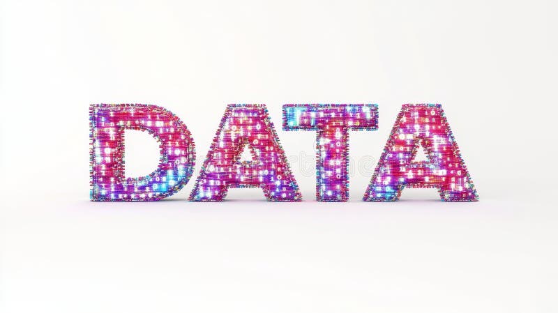 The Word Data Made Up of Shiny Beads on an Isolated White Background ...