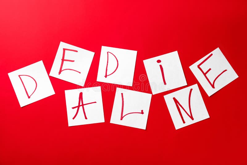Word DEADLINE Made of Paper Sheets on Color Background Stock Image ...
