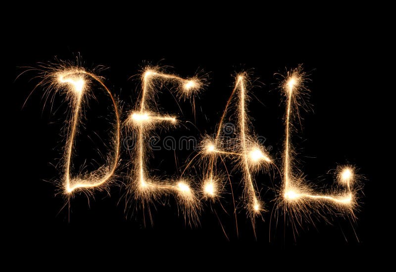 Word deal written sparkler stock image. Image of isolated - 8668165