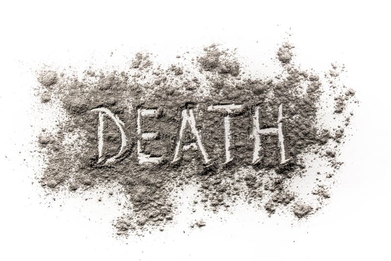 Word Death Written in Dust As a Metaphor for Transience Stock Photo ...