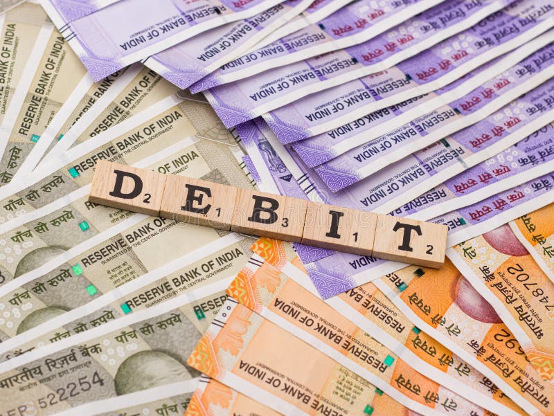 Word DEBIT Written on Wooden Cubes Stock Image. Stock Image - Image of ...