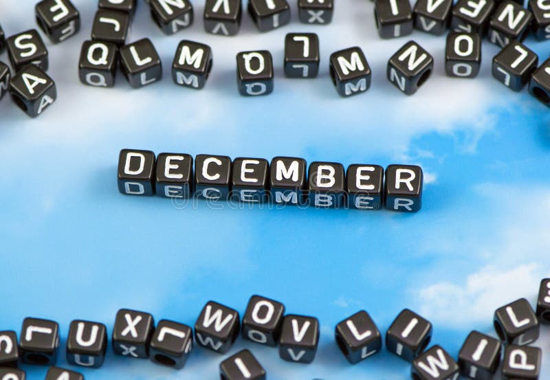 The word December stock photo. Image of decorative, cold - 85206908