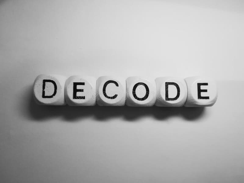 Word Decode Spelled Using Dice Stock Photo - Image of render, sign ...