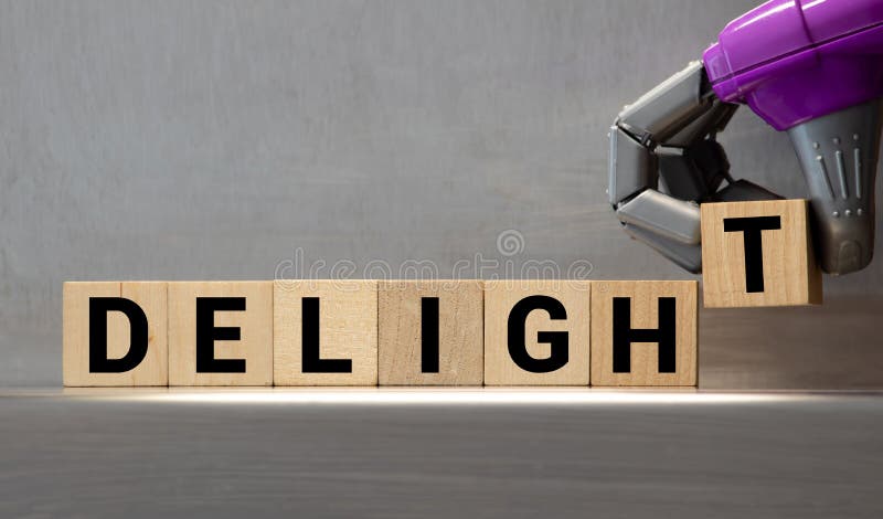 The Word of DELIGHT on Building Blocks Concept Stock Image - Image of ...