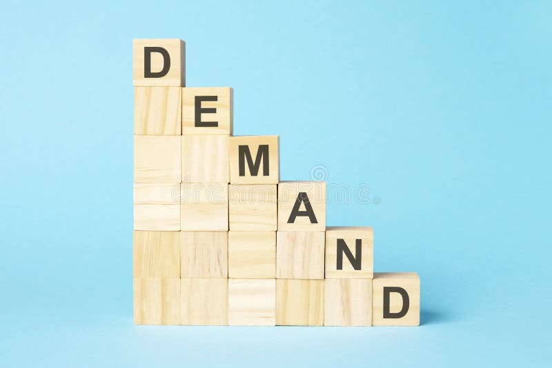 The Word Demand is Written on a Wooden Cubes, Concept Stock Image ...