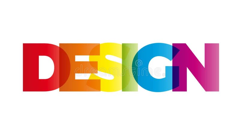 The Word Design. Animated Banner with the Text Colored Stock Footage ...