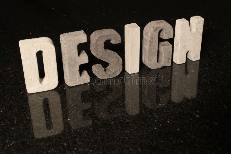 Word Design As Grey Concrete Letters on Black Tile Stock Photo - Image ...