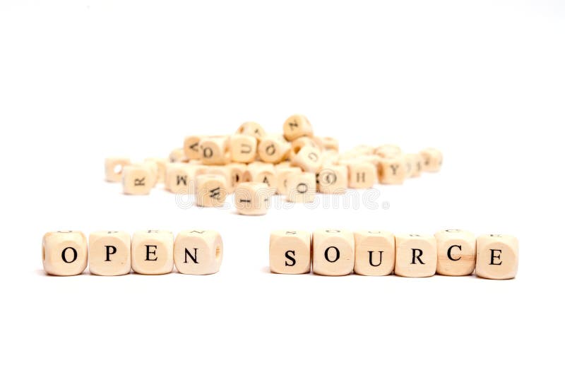 The Word Open Source, Text Made with Dice on Yellow Background Stock ... The Word Open Source, Text Made with Dice on Yellow Background Stock ...