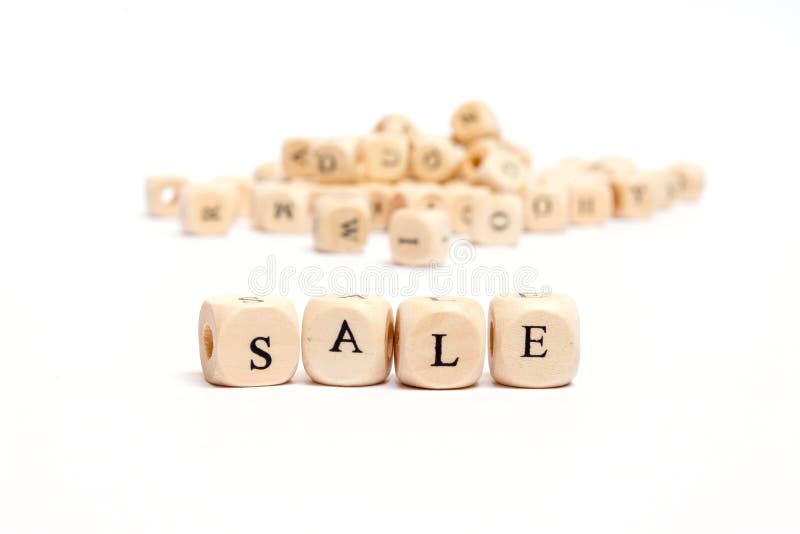 Dice with big sale stock image. Image of characters, letters - 53446491
