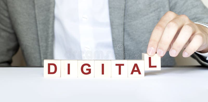 Word DIGITAL Made with Wood Building Blocks Stock Photo - Image of ...