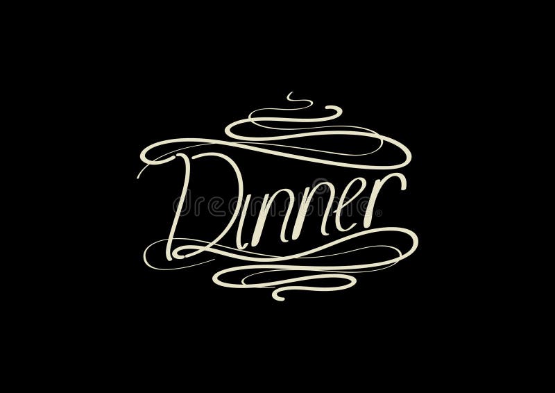 Word Dinner. Vector Illustration Decorative Design Stock Vector ...