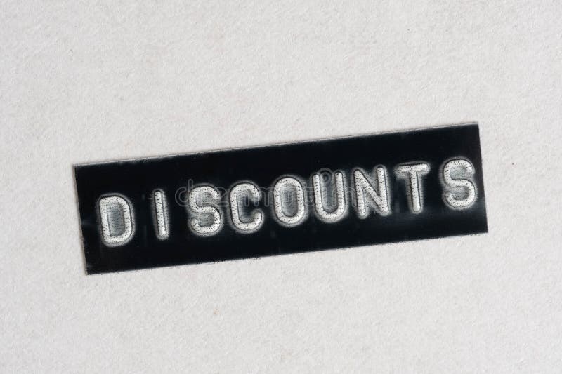Word Discount Written in Black on White Background with Space for Text ...