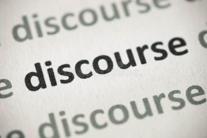 Word Discourse Printed on Paper Macro Stock Image - Image of dictionary ...