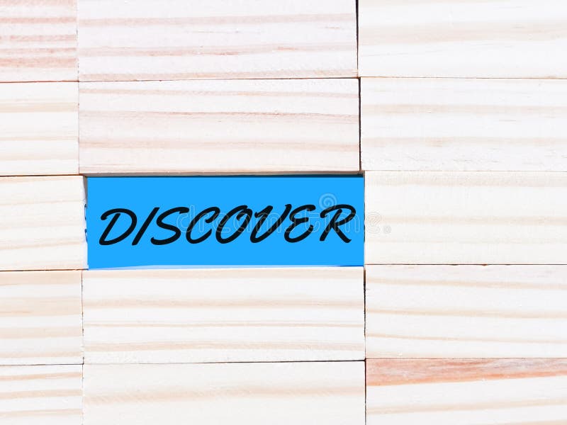Word Discover Appear on Blue Background. Stock Image - Image of blue ...