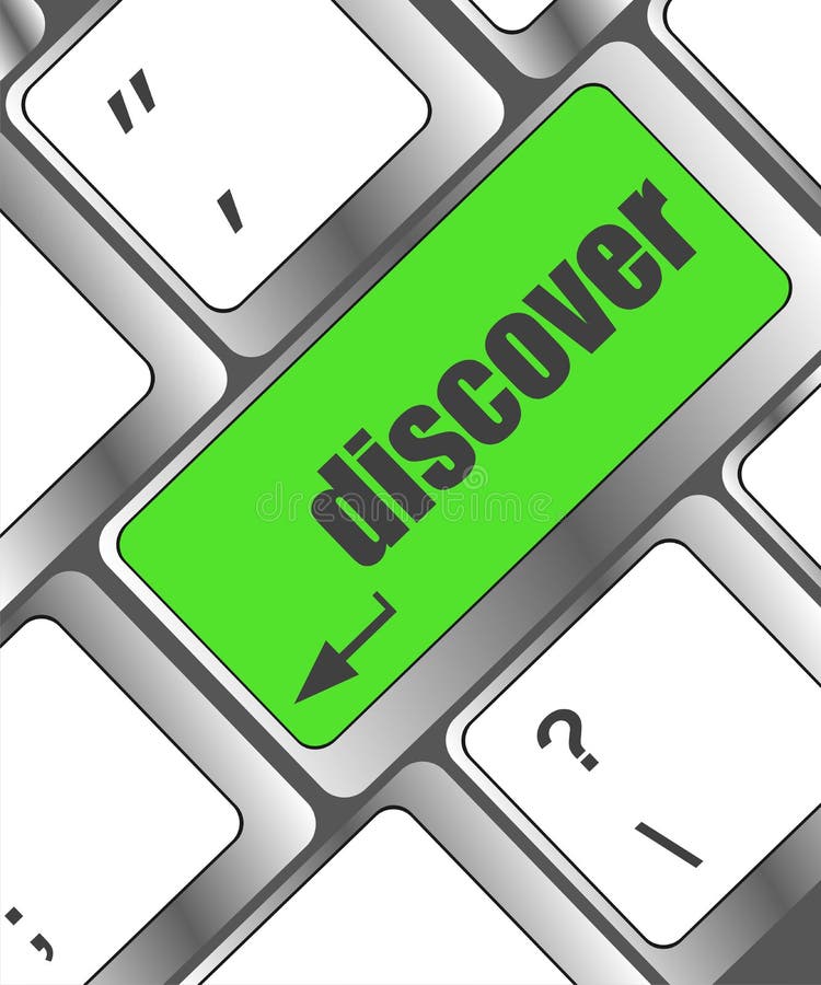 Word Discover on Computer Keyboard Enter Key. Discover Stock ...