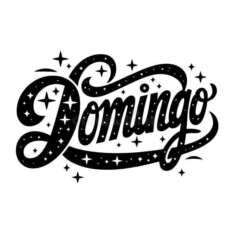 The Word Domingo is Stylized in Bold, Decorative Lettering Surrounded ...