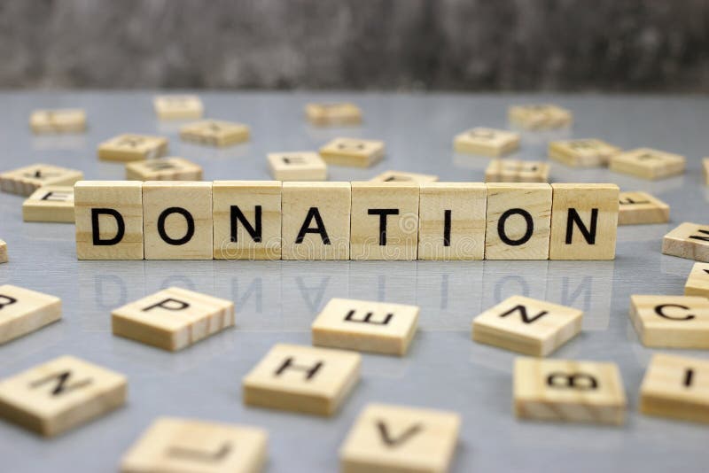 Word DONATION Written by Hand on Cardboard Stock Photo - Image of craft ...