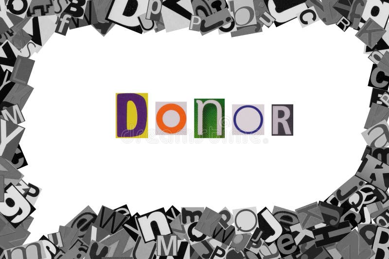 Word Donor from Cut Newspaper Letters into a Speech Bubble from ...