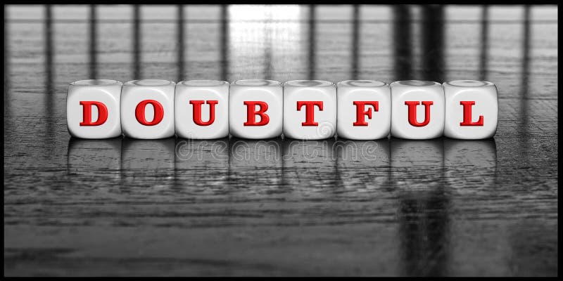 Word `doubtful` - State of Mind Concept Stock Photo - Image of unity ...