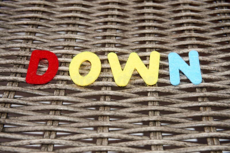 The Word Down is Made of Felt Stock Photo - Image of happy, decoration ...