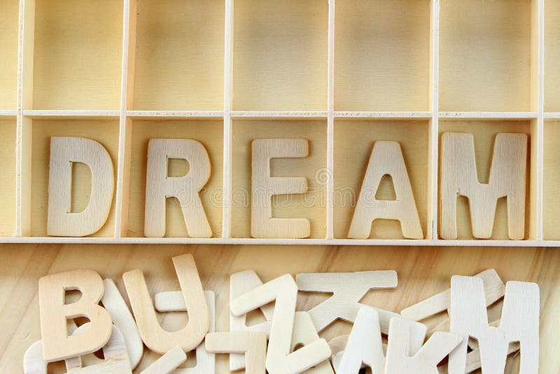 Dream Big Alphabet Letters on Wooden Background Stock Image - Image of ...