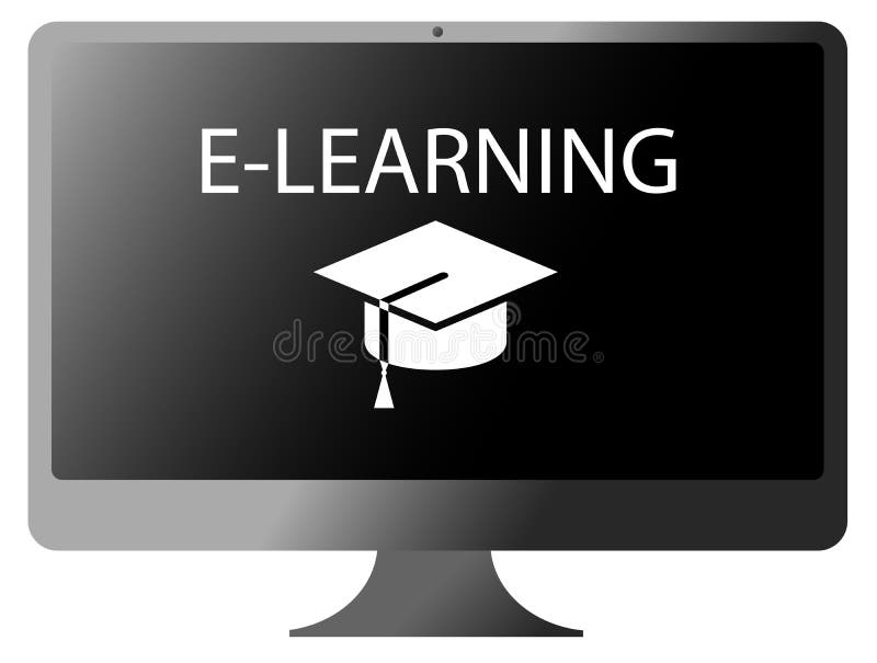 Word E-learning on Computer Screen Stock Vector - Illustration of ...