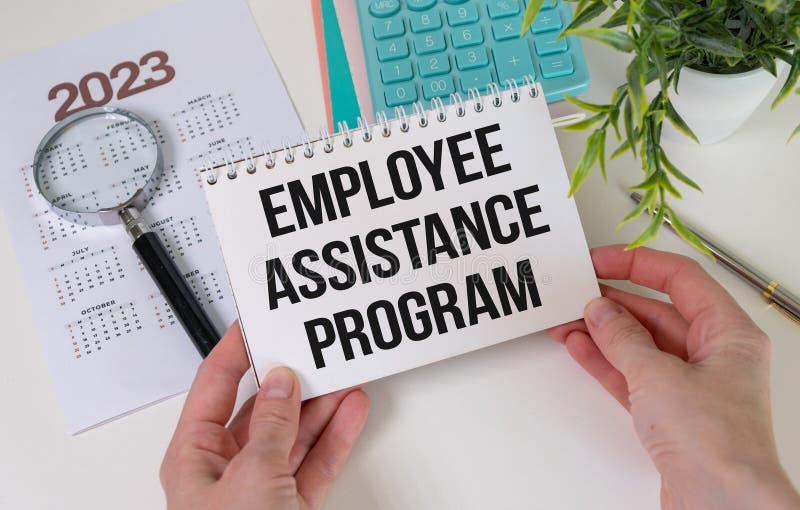 Word EAP Employee Assistance Program Text on White Paper on Light ...