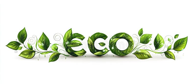 Word Eco Formed with Green Leaves and Vines Stock Illustration ...