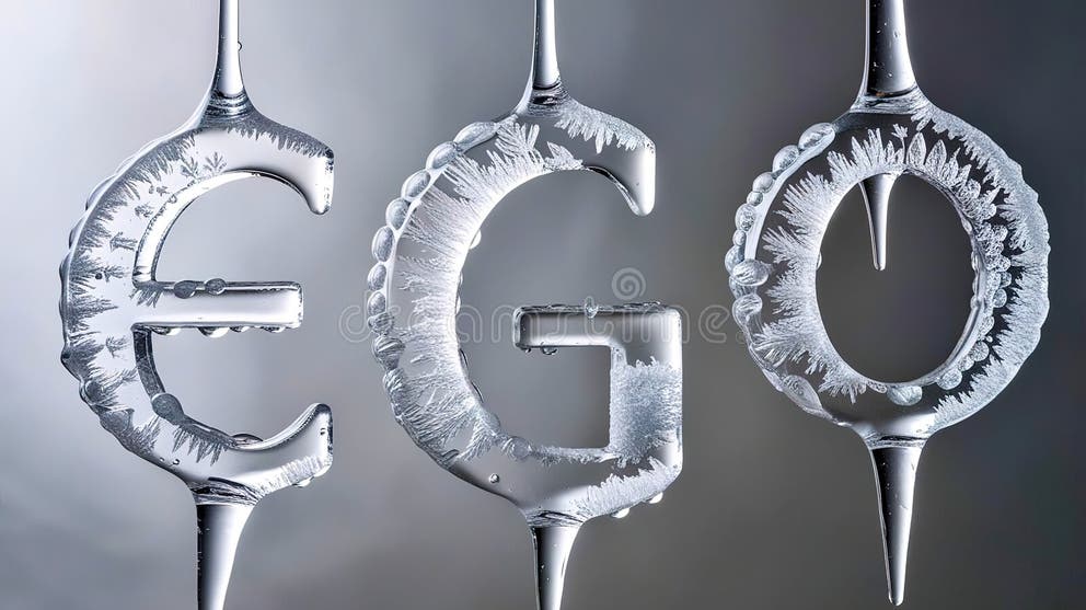 The Word Ego is Made of Icicles Stock Image - Image of respect ...