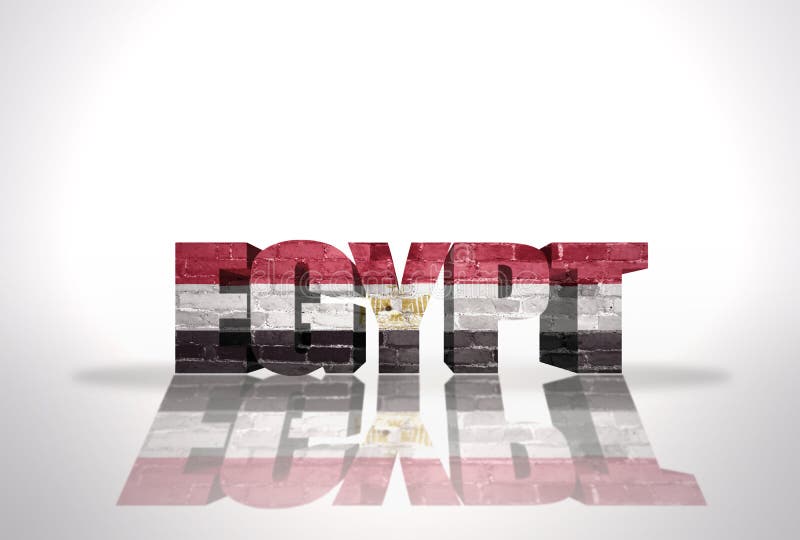 The Word Egypt in the Colors of the Waving Egyptian Flag. Country Name ...