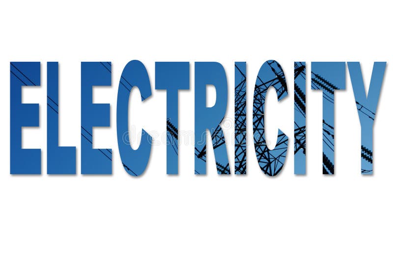 The Word Utility with an Image of an Electricity Pylon Inside the Text ...