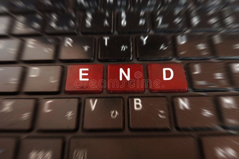 Word "end" Text on Keyboard Alphabet Stock Photo - Image of light ...