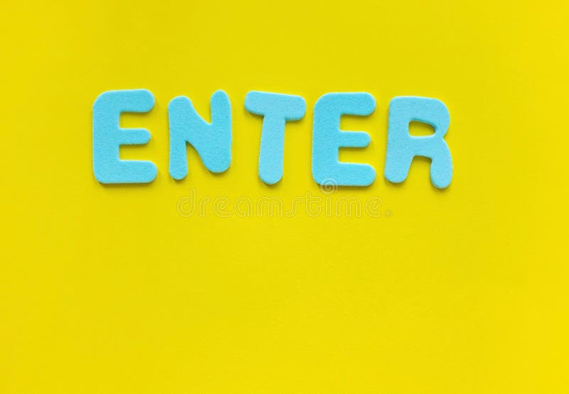 Word Enter Message Yellow Background Conceptual Symbol Stock Photos ...