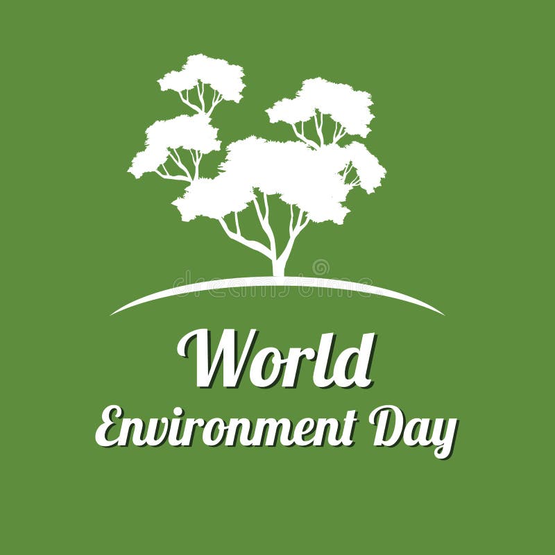 Word Environment Day Background Tree Stock Vector - Illustration of ...