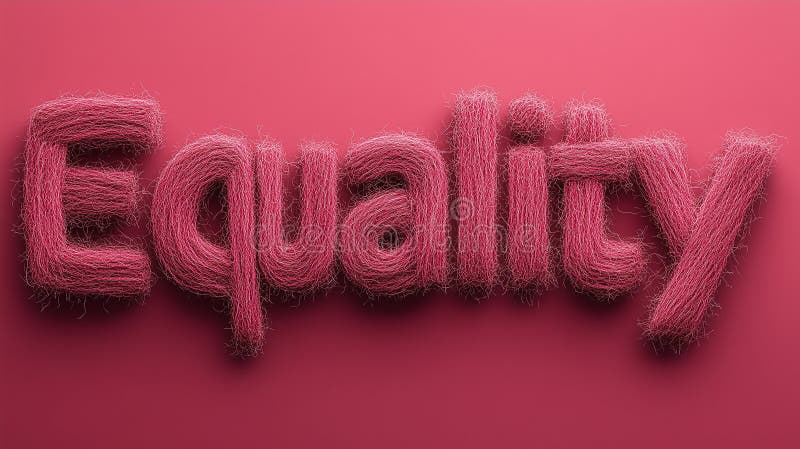 Word Equality Written with Strings of Pink Wool Stock Illustration ...