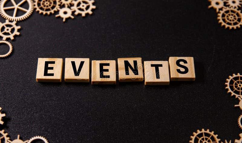 The Word EVENTS on a Small Piece of Paper. Stock Image - Image of ...