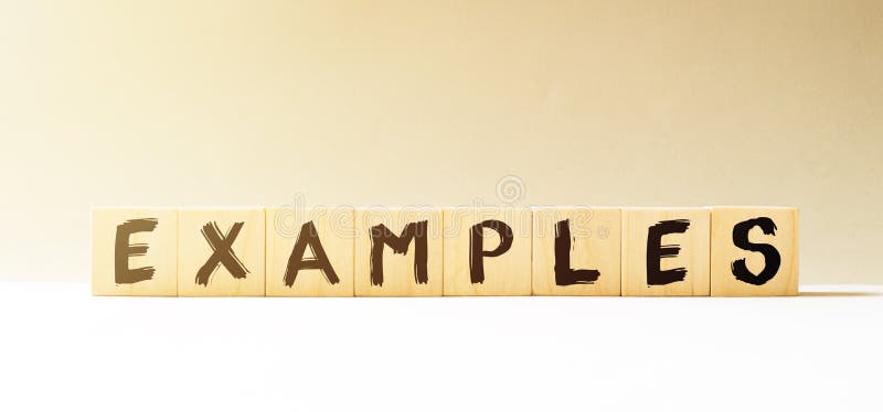 Word EXAMPLES Made with Wood Building Blocks Stock Image - Image of ...