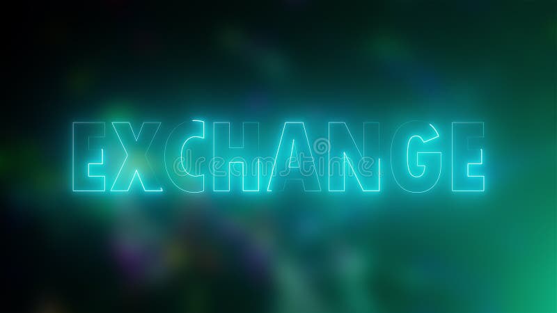 Word Exchange of Letters with a Neon Effect, 3d Rendering Background ...