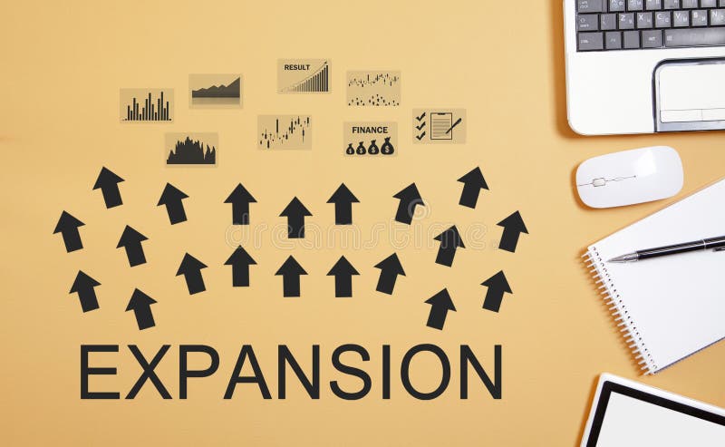 Word Expansion with a Growth Arrows and Graphs Stock Illustration ...