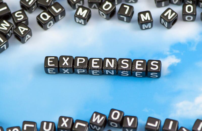 The Word Expenses on Calculator Display with Dollar Bill Background ...