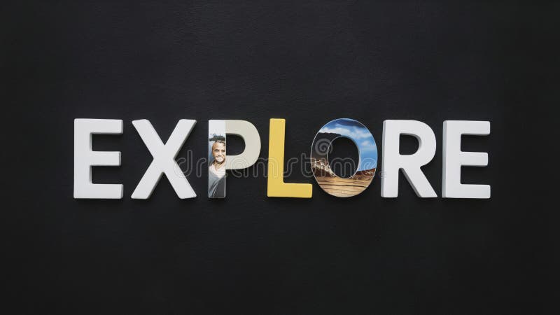 The Word EXPLORE in a Striking Design Stock Image - Image of adventure ...