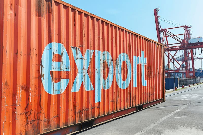 The Word Export on the Side of a Global Shipping Container. Business ...