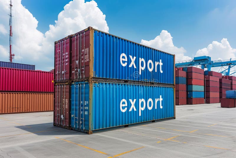 The Word Export on the Side of a Global Shipping Container. Business ...