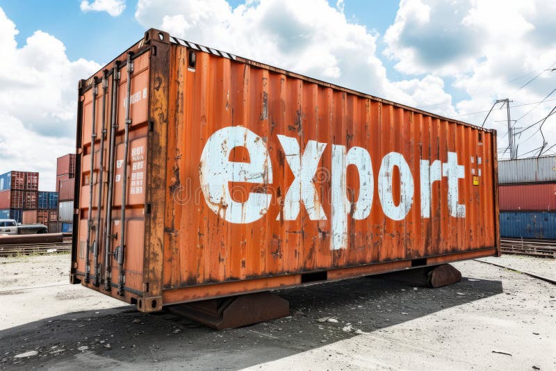 The Word Export on the Side of a Global Shipping Container. Business ...
